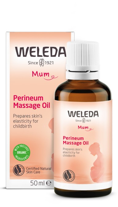 Weleda Perineum Massage Oil increases skin elasticity for birth